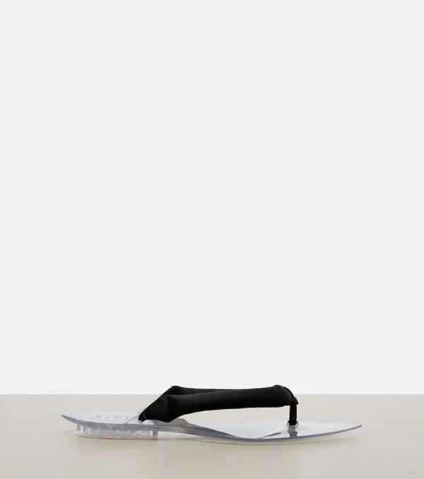 Alaïa Satin Thong Sandals - Transparent