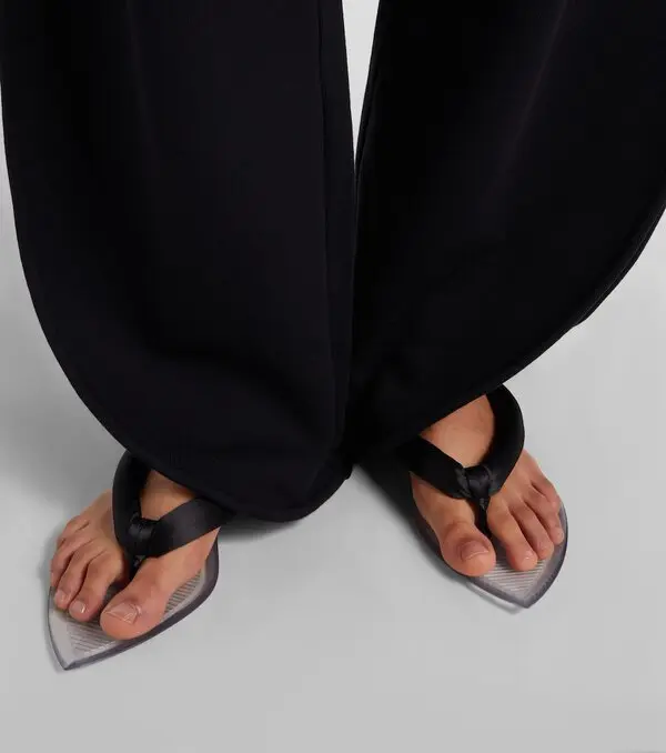 Alaïa Satin Thong Sandals - Transparent