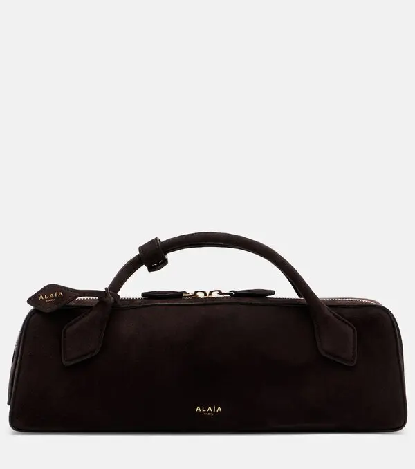 Alaïa Le Teckel Small Suede Clutch - Brown