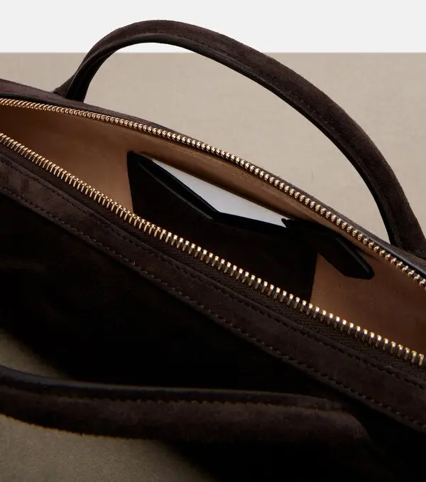 Alaïa Le Teckel Small Suede Clutch - Brown