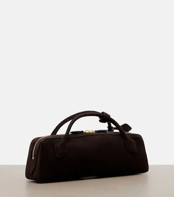 Alaïa Le Teckel Small Suede Clutch - Brown