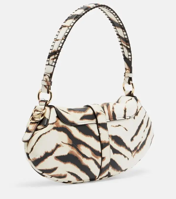GANNI Zebra-print Shoulder Bag - Multicoloured