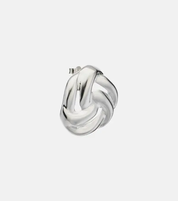 YSSO Knotted Plated Brass Earrings - Silver
