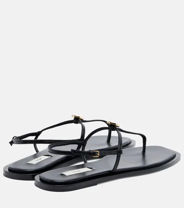 TOTEME Leather Thong Sandals With Buckle Fastening