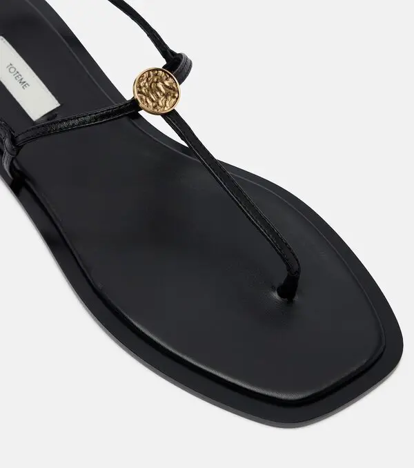 TOTEME Leather Thong Sandals With Buckle Fastening