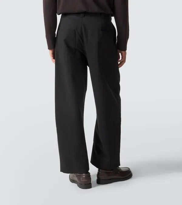 Studio Nicholson Sorte Cotton Wide-leg Trousers