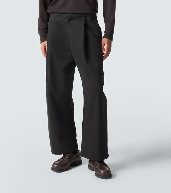 Studio Nicholson Sorte Cotton Wide-leg Trousers