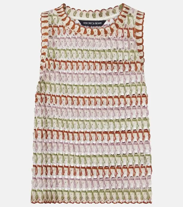 Veronica Beard Rhett Crochet Tank Top