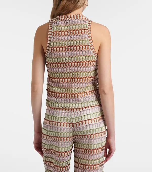 Veronica Beard Rhett Crochet Tank Top