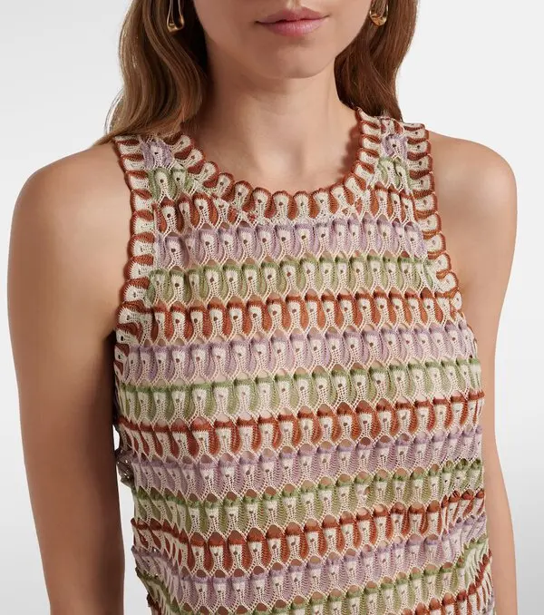 Veronica Beard Rhett Crochet Tank Top