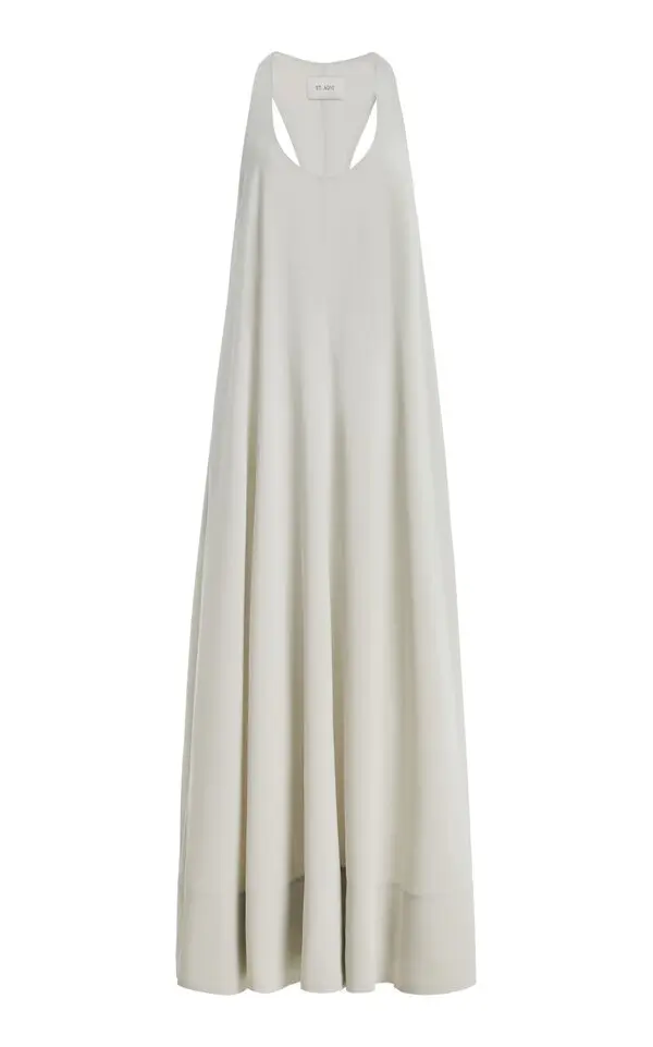 ST. AGNI Fluid Racerback Tank Dress - Silver