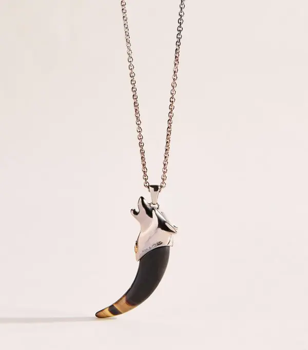 JACQUES MARIE MAGE Sterling Silver Yellowstone Vi Faithful Necklace - Black