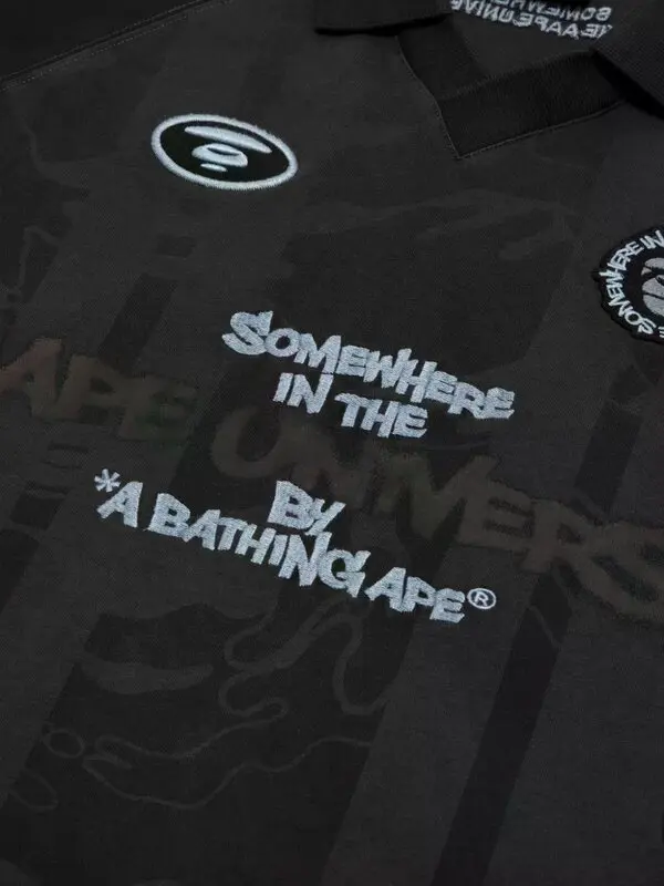 AAPE BY *A BATHING APE Camouflage-print Logo-embroidered T-shirt - Black
