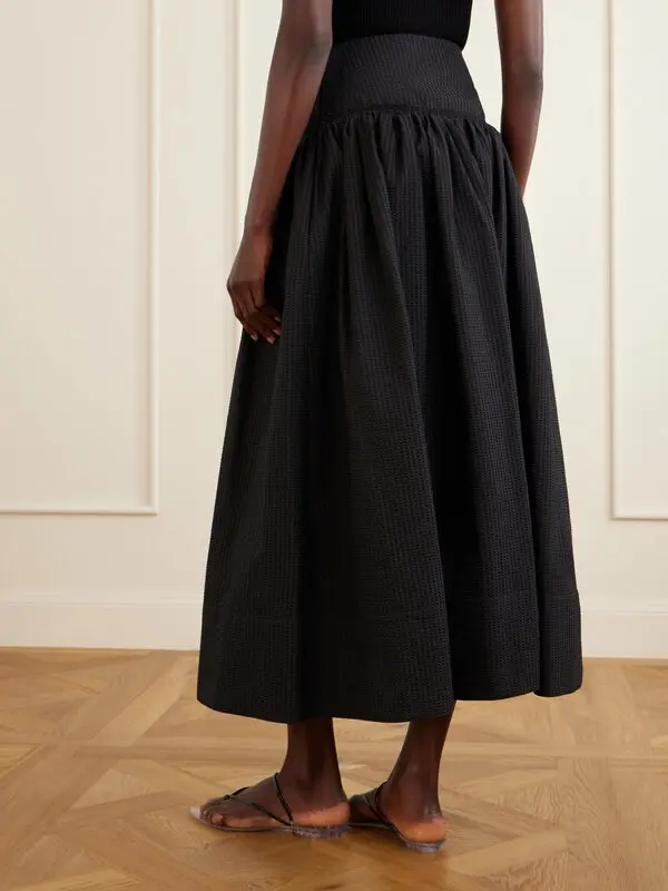 Alaïa Textured Cotton-blend Midi Skirt