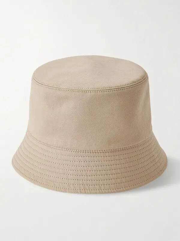 Brunello Cucinelli Reversible Embellished Cotton And Linen-blend Twill Bucket Hat - Neutrals