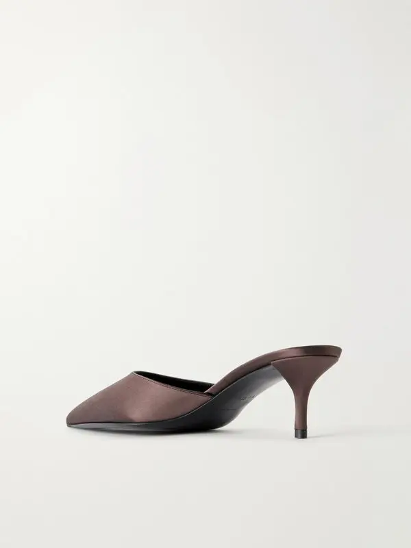 Alaïa Le Coeur 55 Satin Mules - Brown