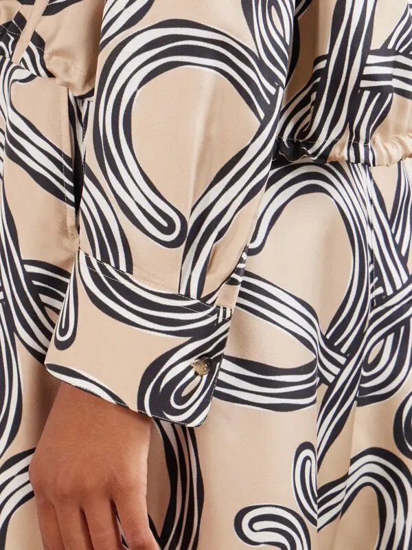 Loewe Anagram-printed Silk Shirt - Neutrals