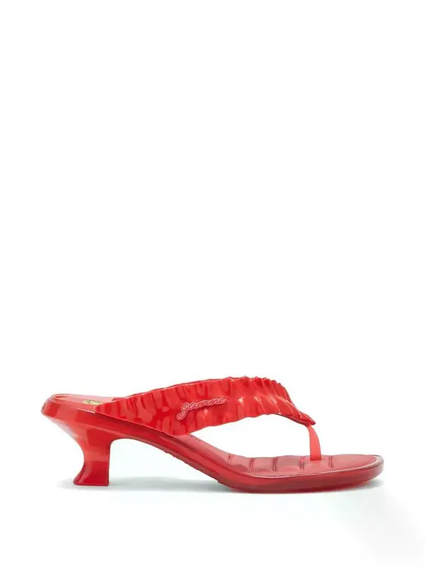 GANNI X Melissa Logo-print Heeled Sandals - Red