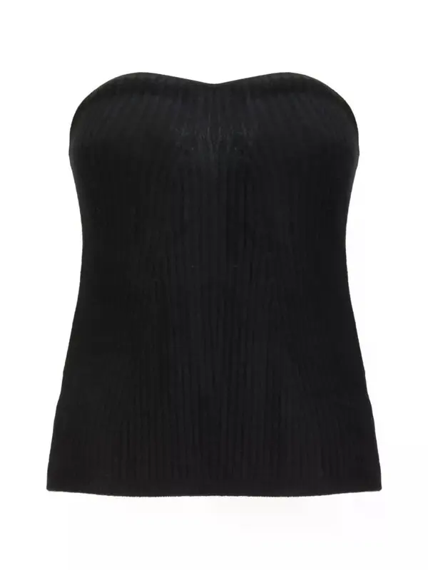 IRREPLACEABLE Ribbed-knit Strapless Top - Black