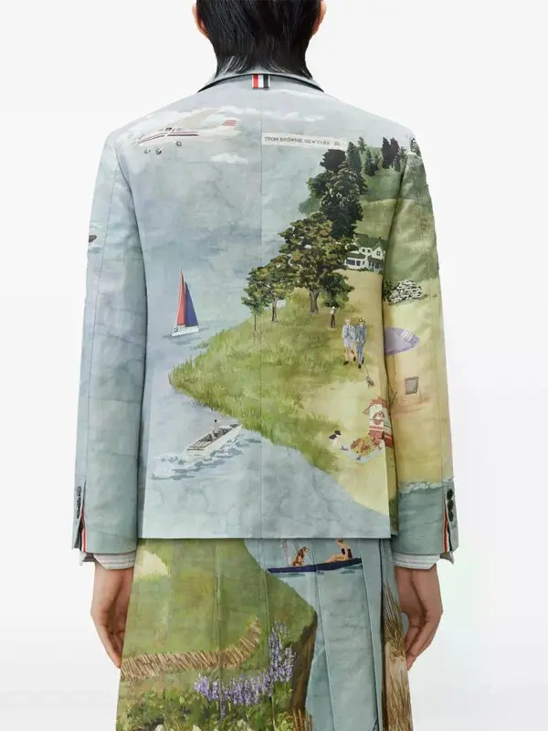 Thom Browne Nantucket Scenic Unconstructed Jacket - Blue