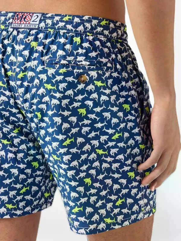 MC2 SAINT BARTH Micro Shark Print Swim Shorts