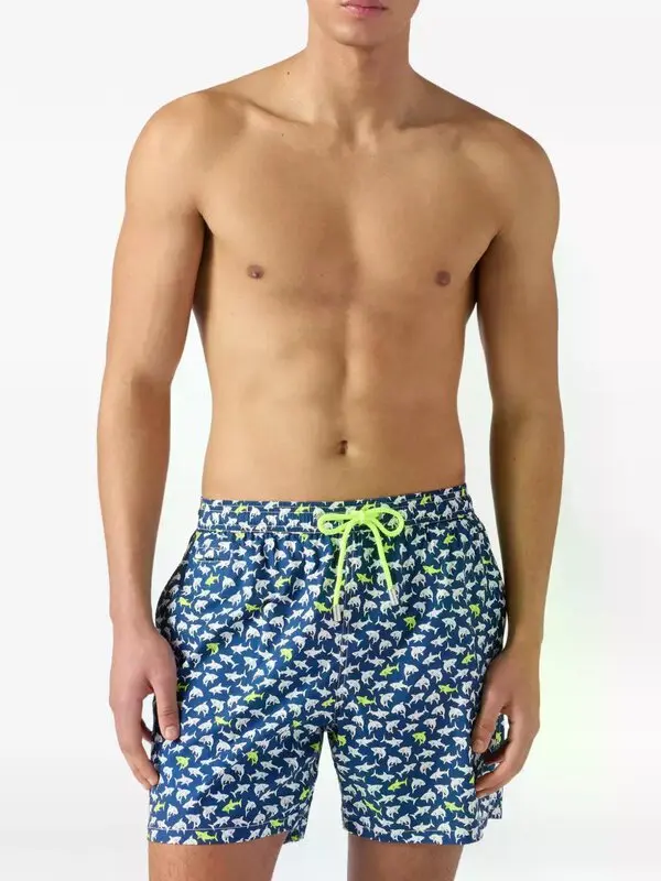MC2 SAINT BARTH Micro Shark Print Swim Shorts