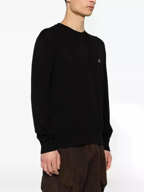 VIVIENNE WESTWOOD Orb Embroidered Cotton Sweater - Black