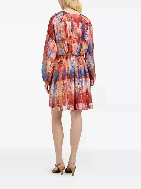 Momoni Printed Silk Mini Dress - Red