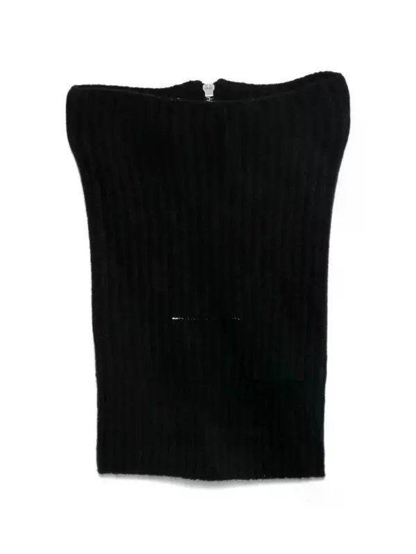 MAISON MARGIELA Ribbed-knit Zip-up Scarf - Black