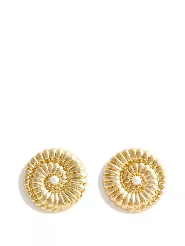 SELF-PORTRAIT Crystal-embellished Spiral Earrings - Gold