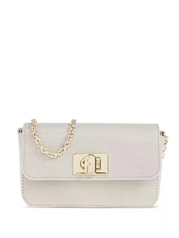 Furla 1927 Mini Leather Shoulder Bag - Grey