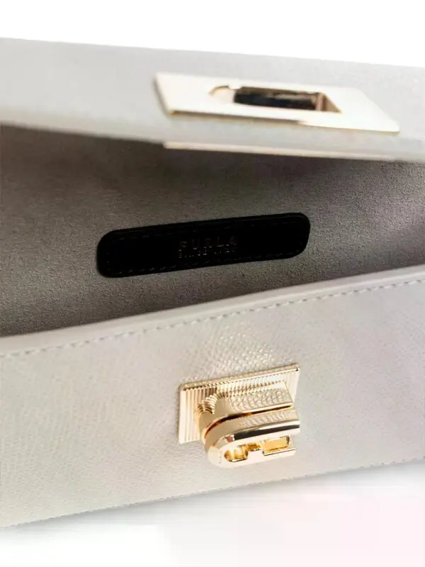 Furla 1927 Mini Leather Shoulder Bag - Grey