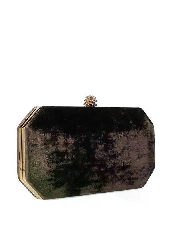 Tyler Ellis Small Perry Velvet Clutch Bag - Brown