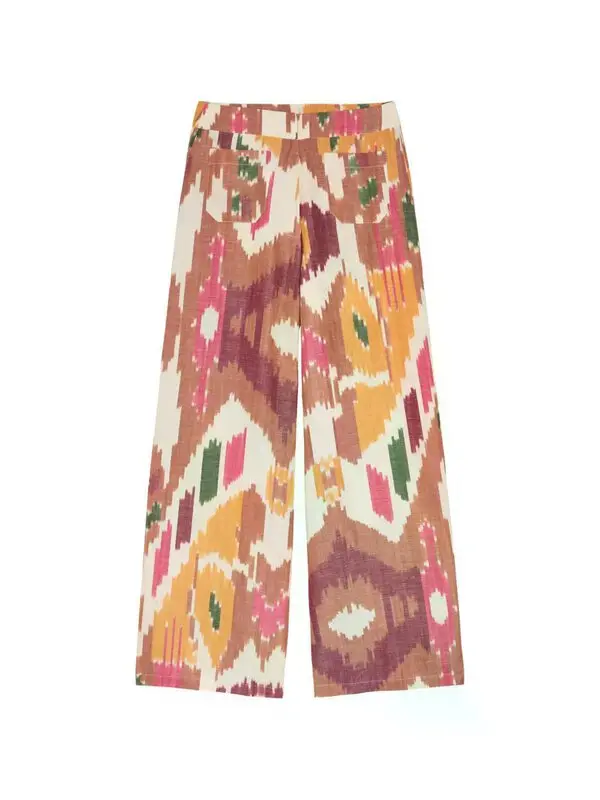 EMPORIO SIRENUSE Ikat Print Wide-leg Trousers