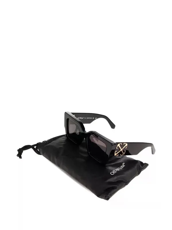 Off-White Square Frame Sunglasses With Arrows Motif - Black