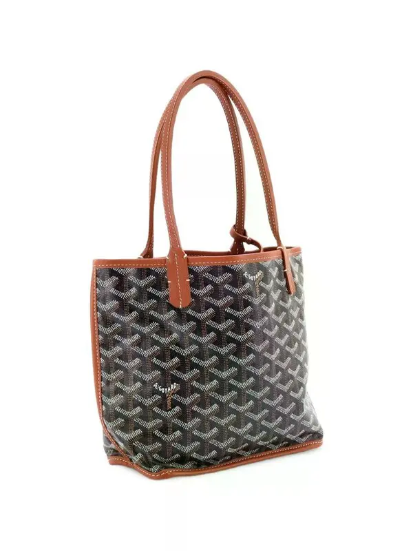 Goyard Anjou Reversible Tote Coated Canvas Satchel - Brown