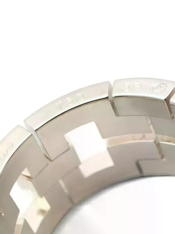 Cartier 18k White Gold Dragon Padlock Ring - Silver