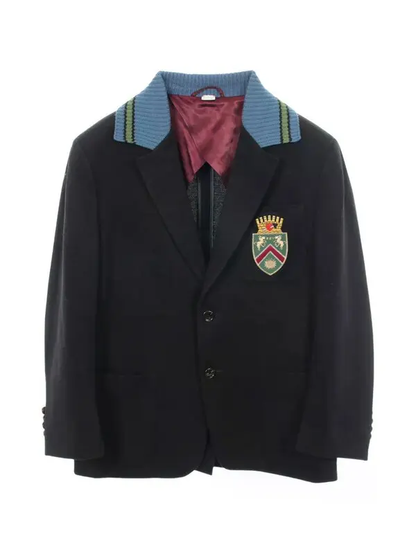 Gucci 00s Emblem Rib-knit-collar Jacket
