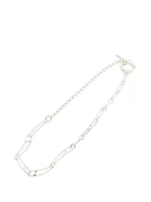 Hermès Tone Chain Link Necklace - Silver