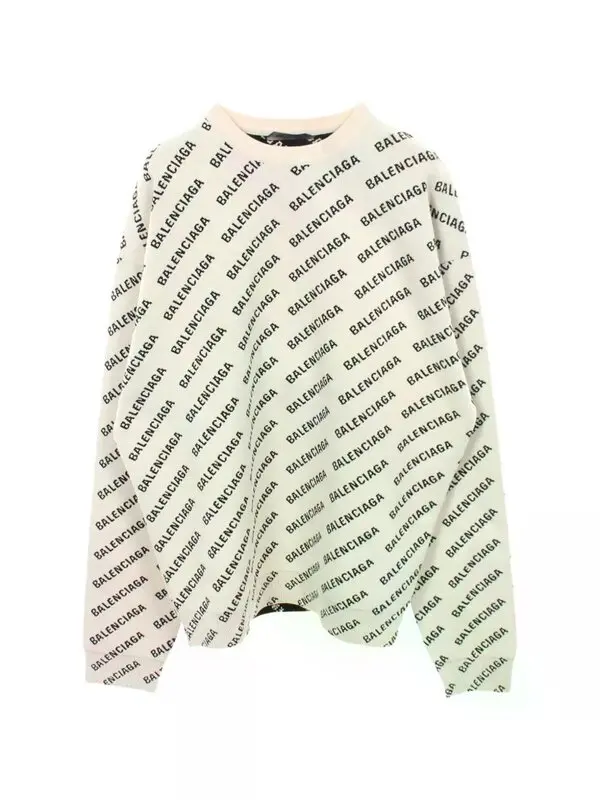 Balenciaga All-over Logo Knit Sweater - Neutrals