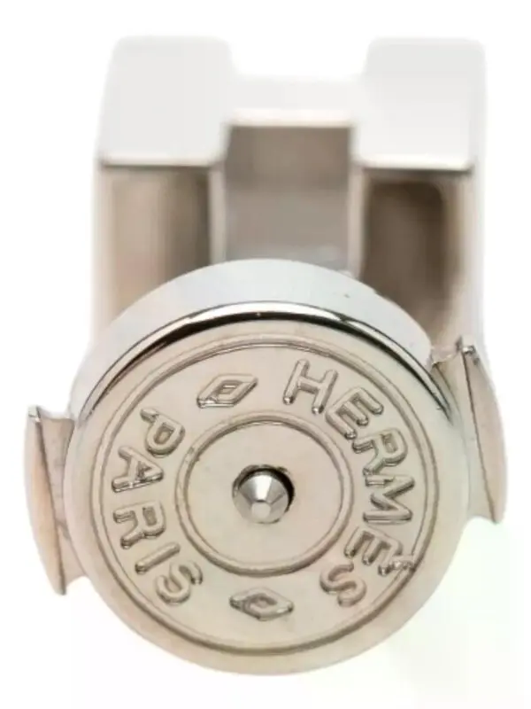 Hermès Palladium Plated 'h' Cube Stud Earrings