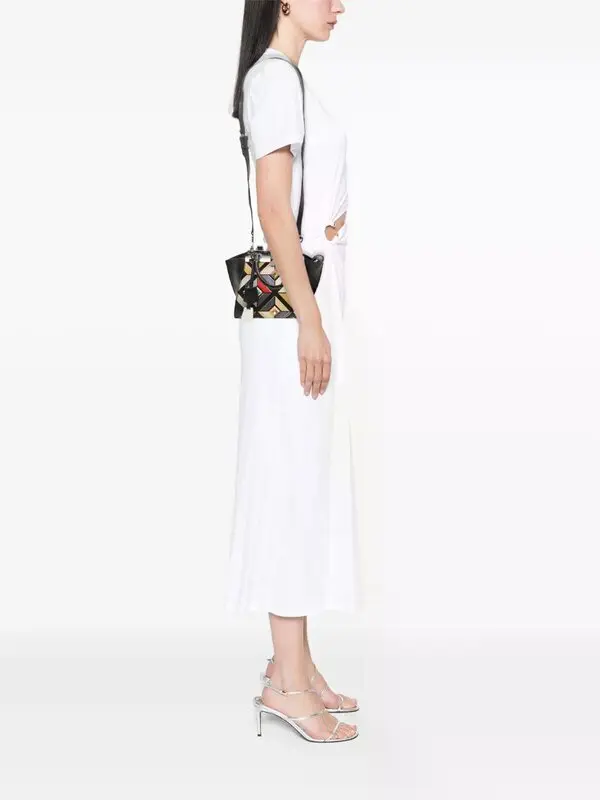 Fendi Calfskin Studded Geometric 3jours Satchel - Black