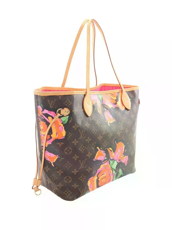 LOUIS VUITTON 2008 Monogram Roses Neverfull Mm Tote Bag