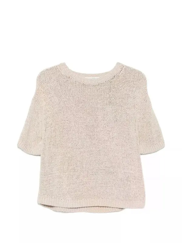 Marc O'polo Open-knit Short-sleeve Sweater - Neutrals