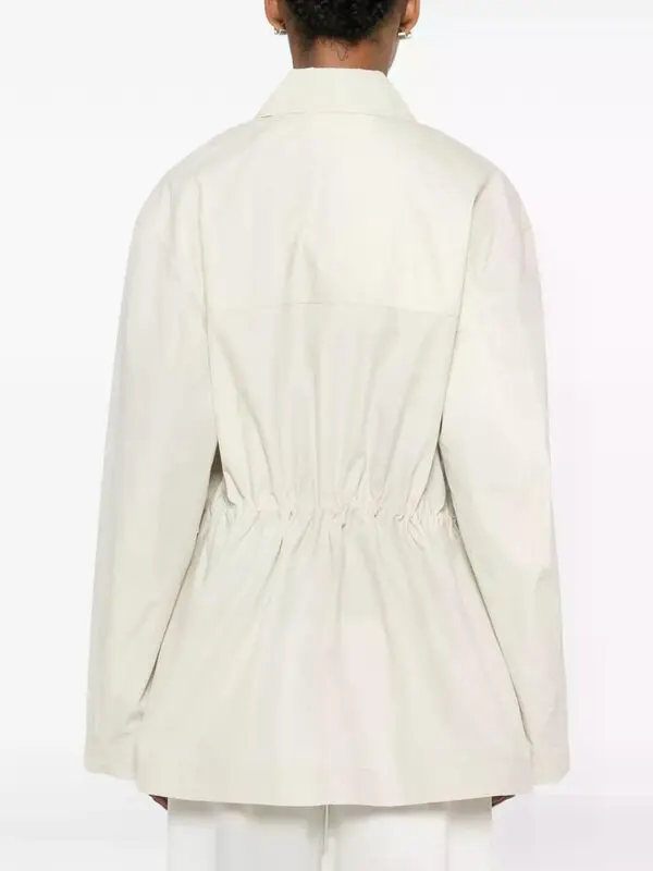 TOTEME Oyster Beige Drawstring Waist Coat - Neutrals