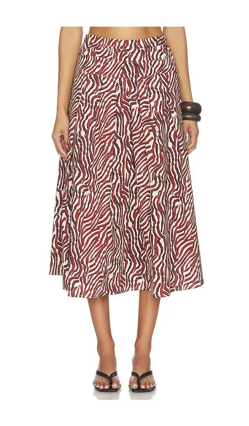 Proenza Schouler White Label Printed Midi Skirt - Rust