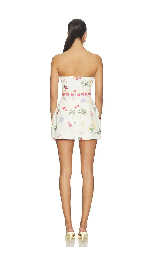 Amanda Uprichard Strapless Bethany Romper - Cream