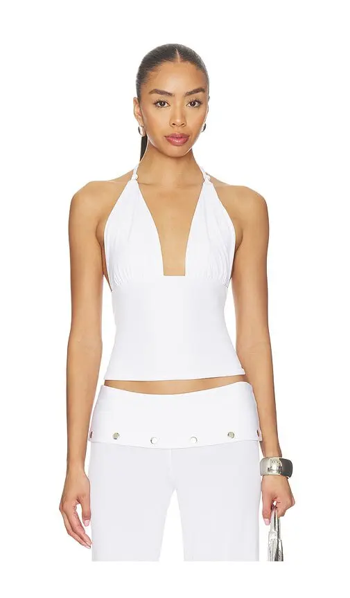 BELLA VENICE Halterneck Top - White
