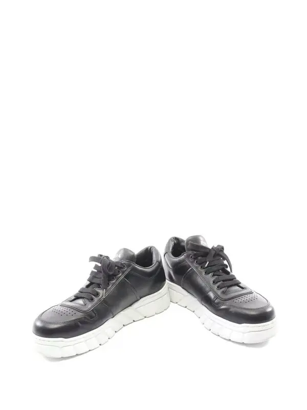Prada Logo-plate Leather Sneakers