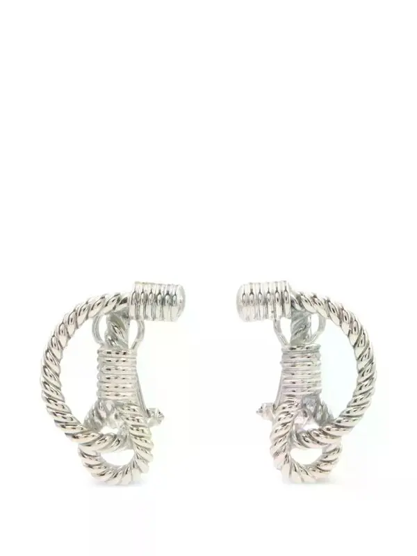 Hermès Rope-effect Clip-on Earrings - Silver